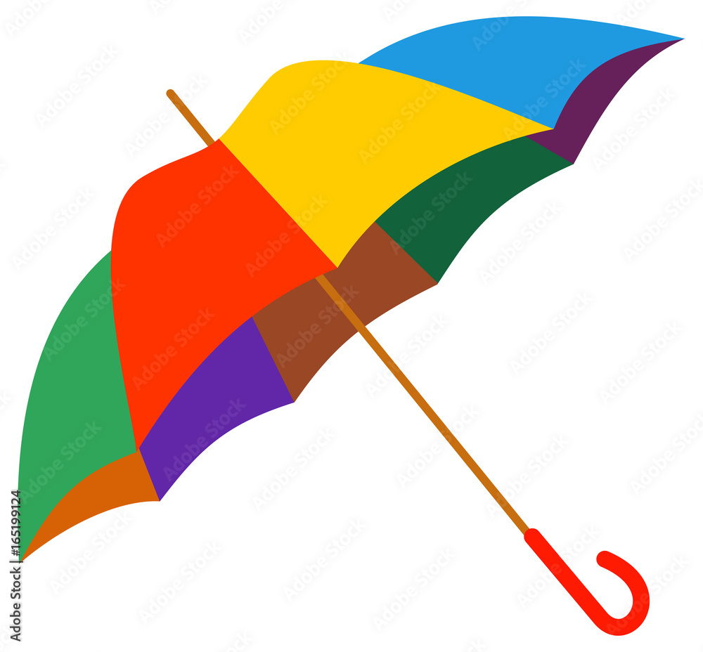 Colorful umbrella isolated on a white background. Vector clip art ...