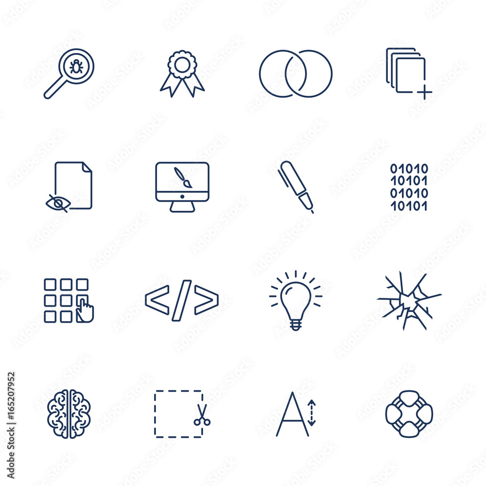 Simple UI icons for app, sites, programs. Different UI icons. Simple ...