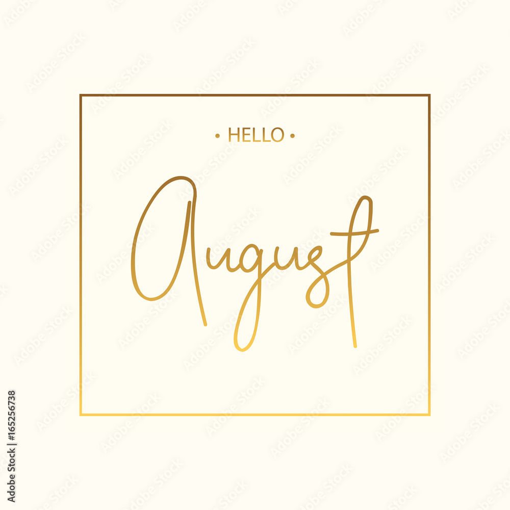 Hello august lettering print.Vector illustration. Stock Vector | Adobe ...