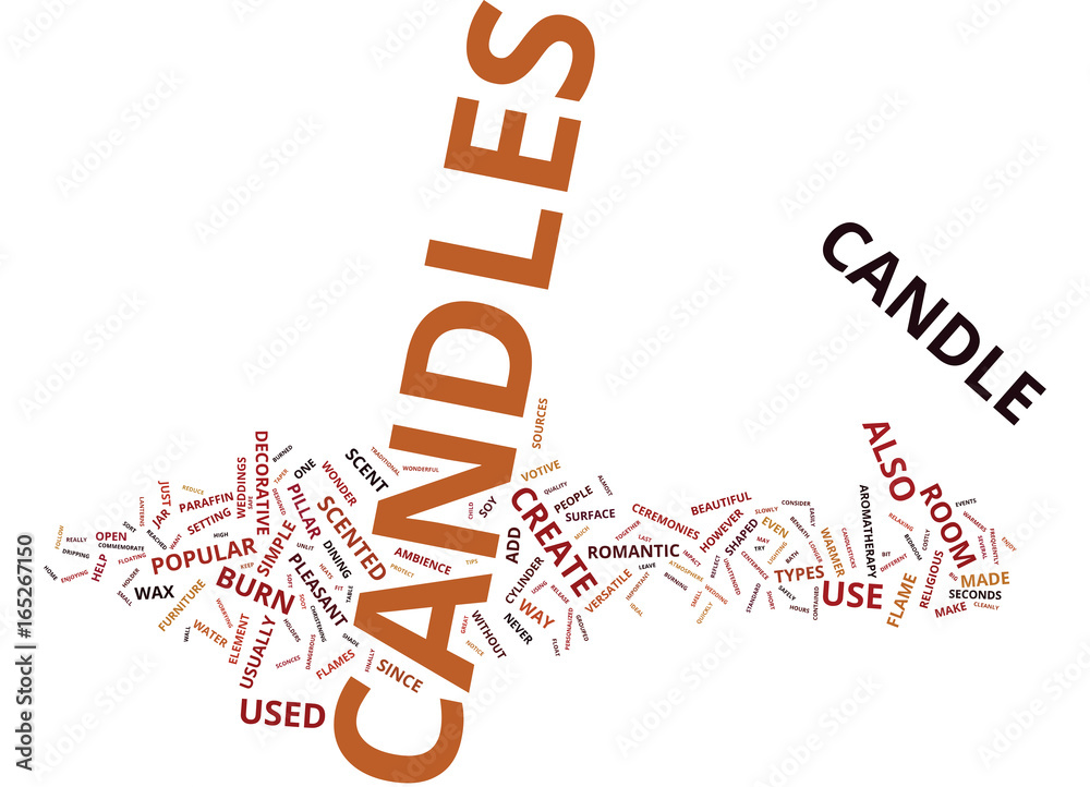 THE DIFFERENT TYPES OF CANDLES Text Background Word Cloud Concept Stock ...