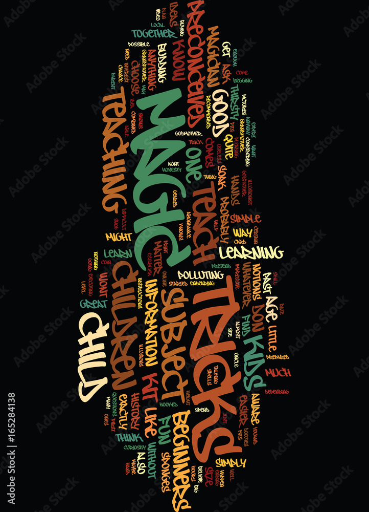 TEACH CHILDREN MAGIC Text Background Word Cloud Concept Stock Vector ...