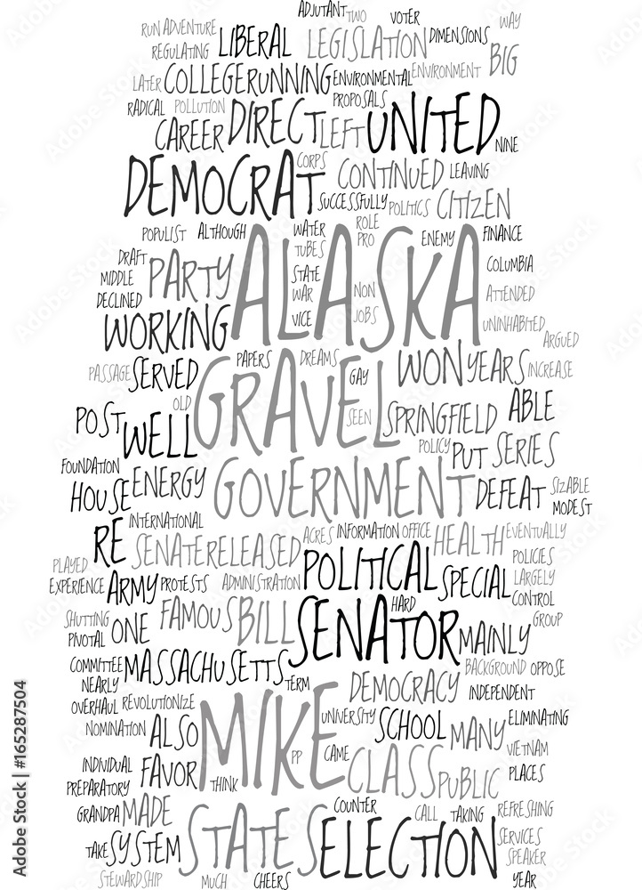 Poster MIKE GRAVEL DEMOCRAT Text Background Word Cloud Concept – Wall ...