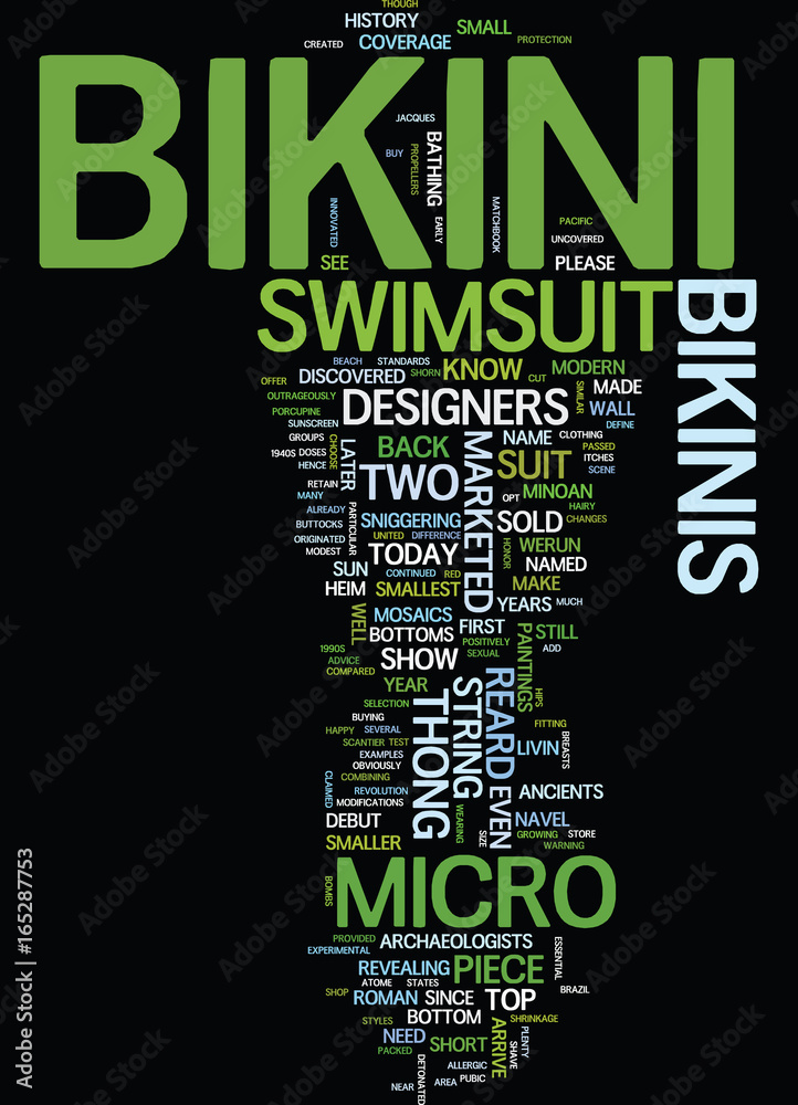 MICRO BIKINI Text Background Word Cloud Concept Stock Vector | Adobe Stock