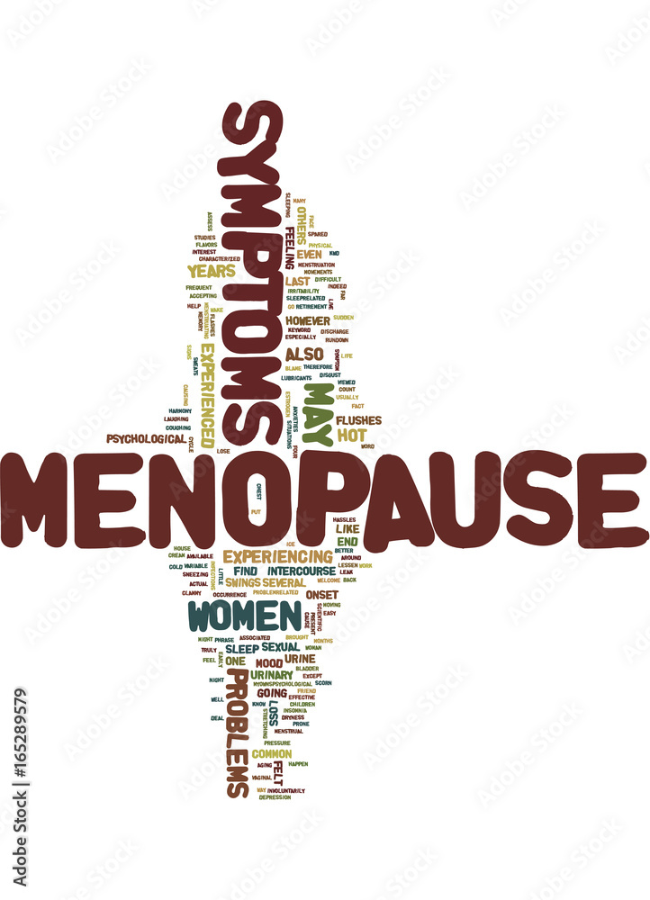 MENOPAUSE SYMPTOMS Text Background Word Cloud Concept Stock ...