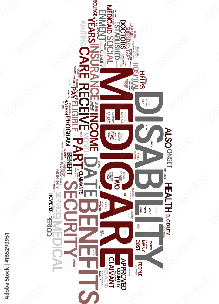 MEDICARE DISABILITY Text Background Word Cloud Concept Stock Vector ...