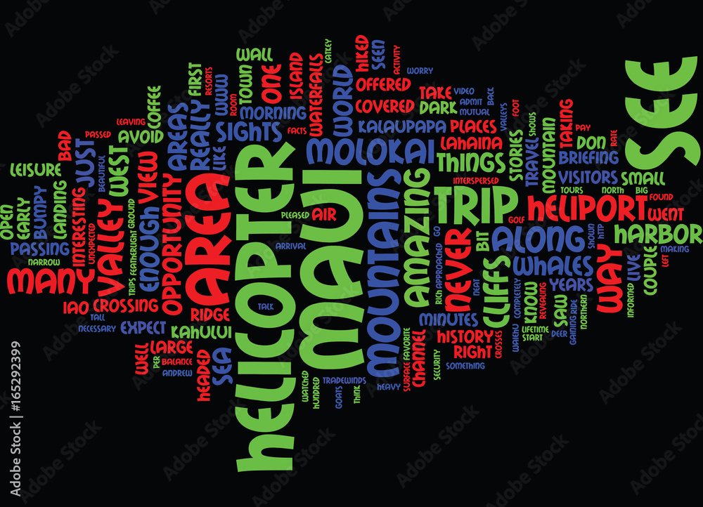 MAUI AND MOLOKAI BY AIR Text Background Word Cloud Concept Stock Vector ...