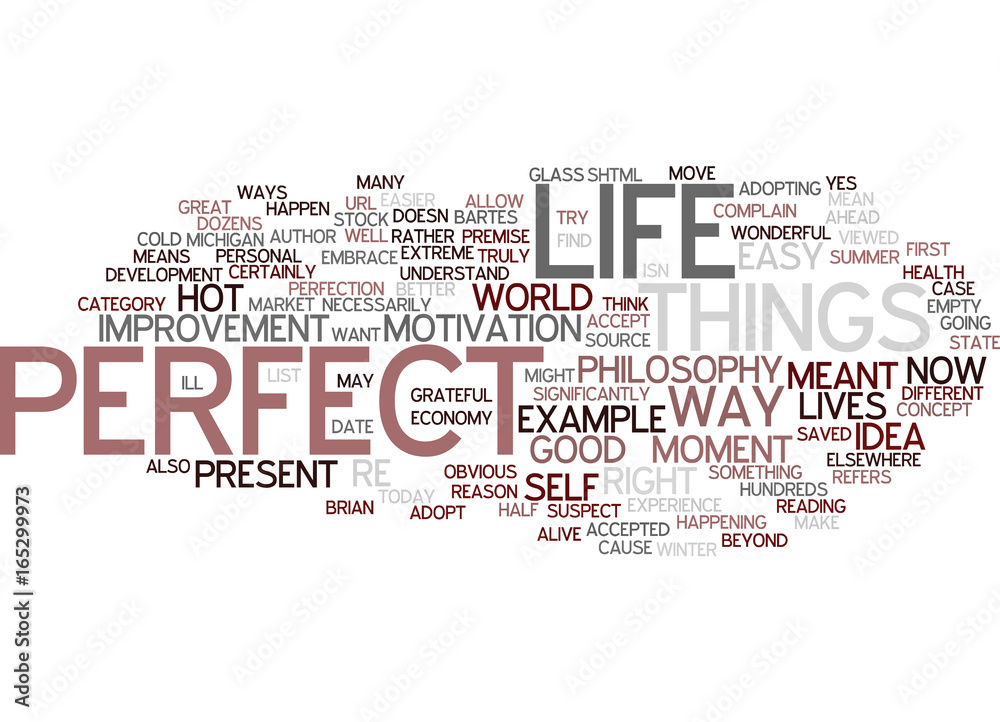 LIFE IS PERFECT Text Background Word Cloud Concept Stock Vector | Adobe ...