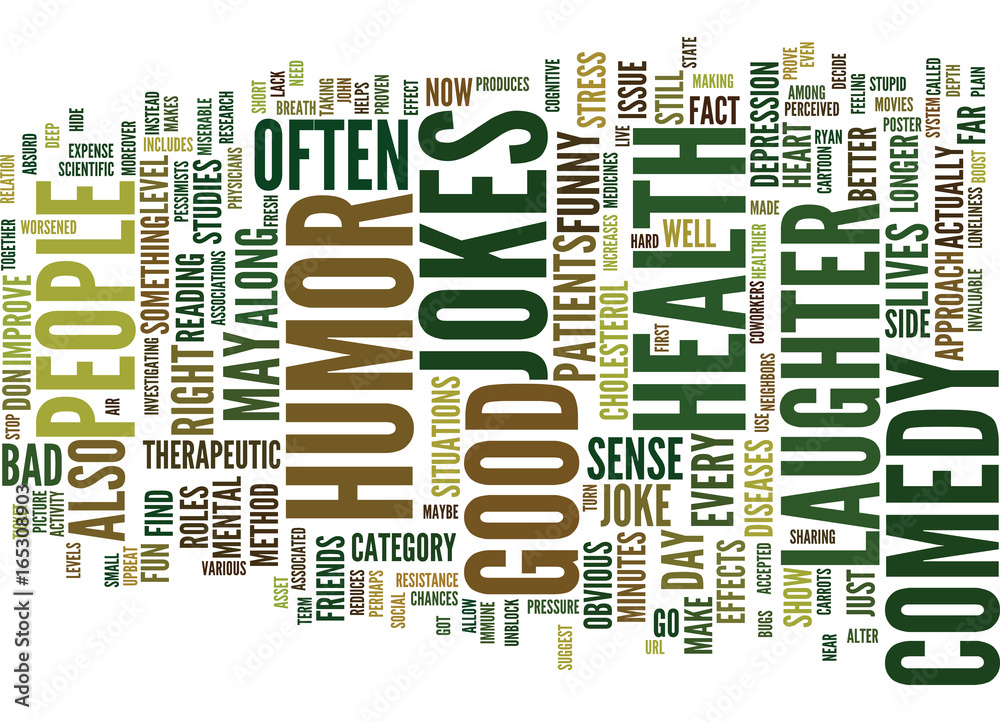 LAUGHTER AND YOUR HEALTH Text Background Word Cloud Concept Stock ...