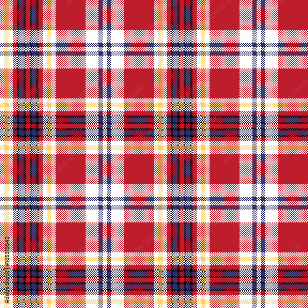 Red plaid seamless fabric texture Stock Vector | Adobe Stock
