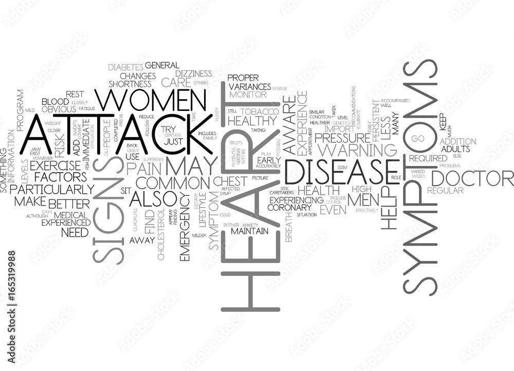 IS IT A HEART ATTACK SIGNS AND SYMPTOMS Text Background Word Cloud ...