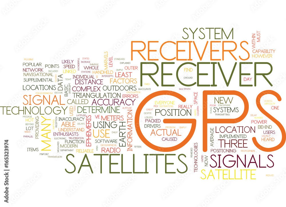 GPS RECEIVERS EXPLAINED Text Background Word Cloud Concept Stock Vector ...