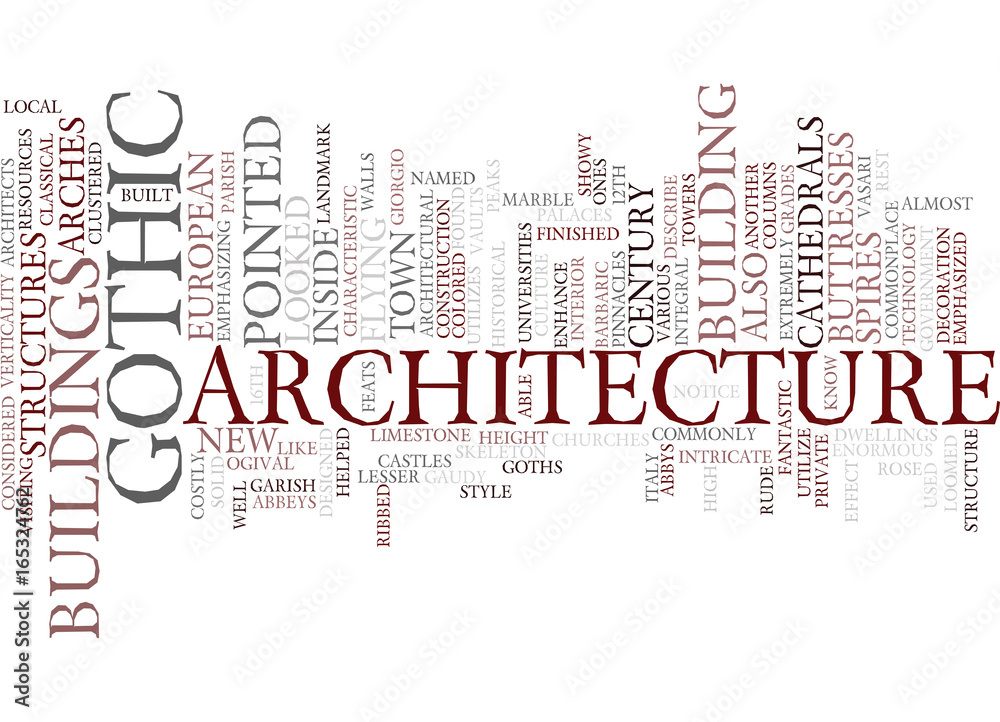 GOTHIC ARCHITECTURE Text Background Word Cloud Concept vector de Stock ...