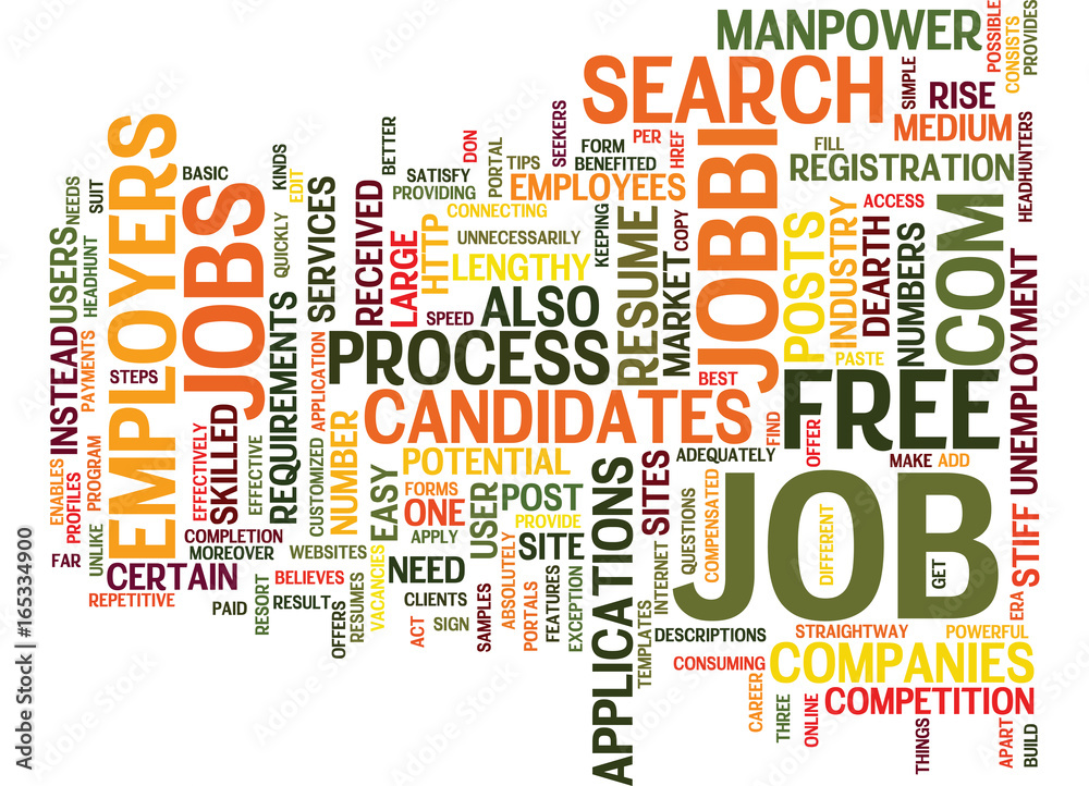 FREE JOB SITE Text Background Word Cloud Concept Stock Vector | Adobe Stock