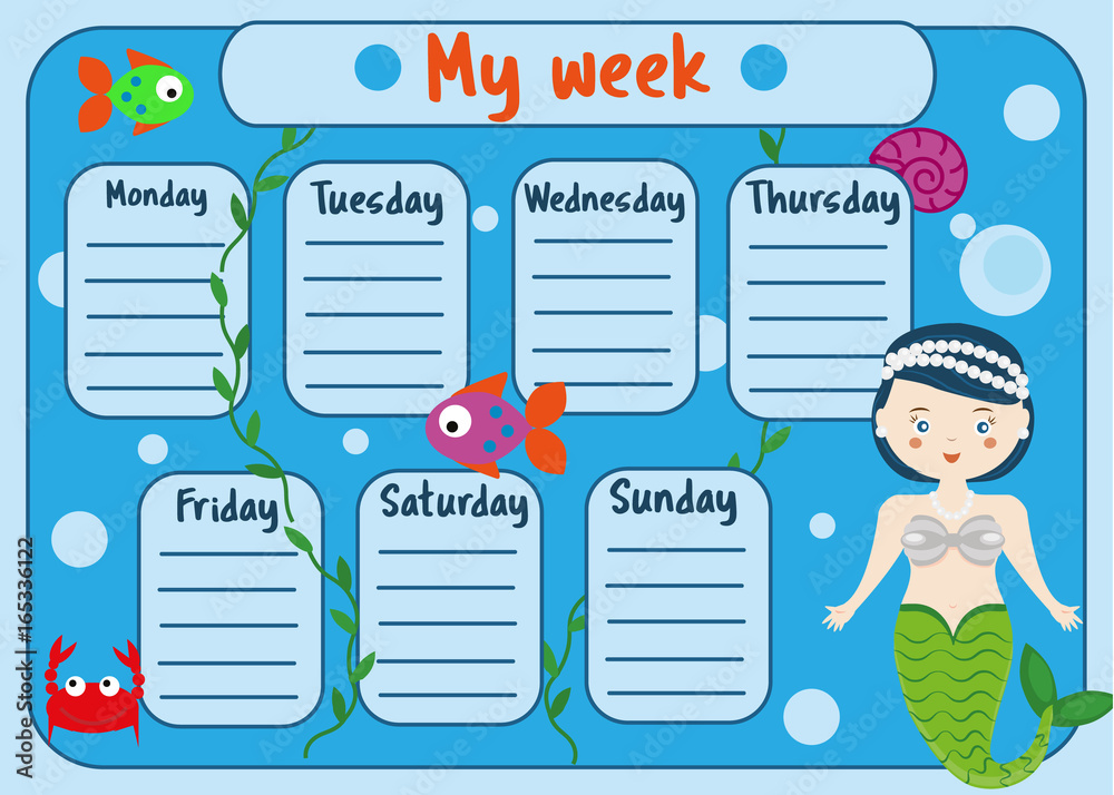 Cute School Schedule Template