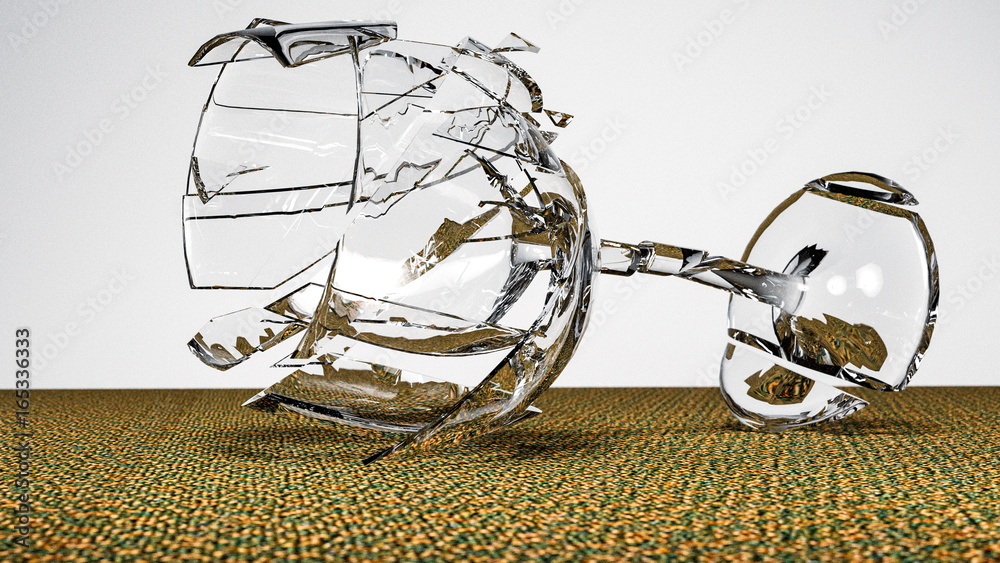 3d render of breaking glass falling to the floor Stock Illustration ...