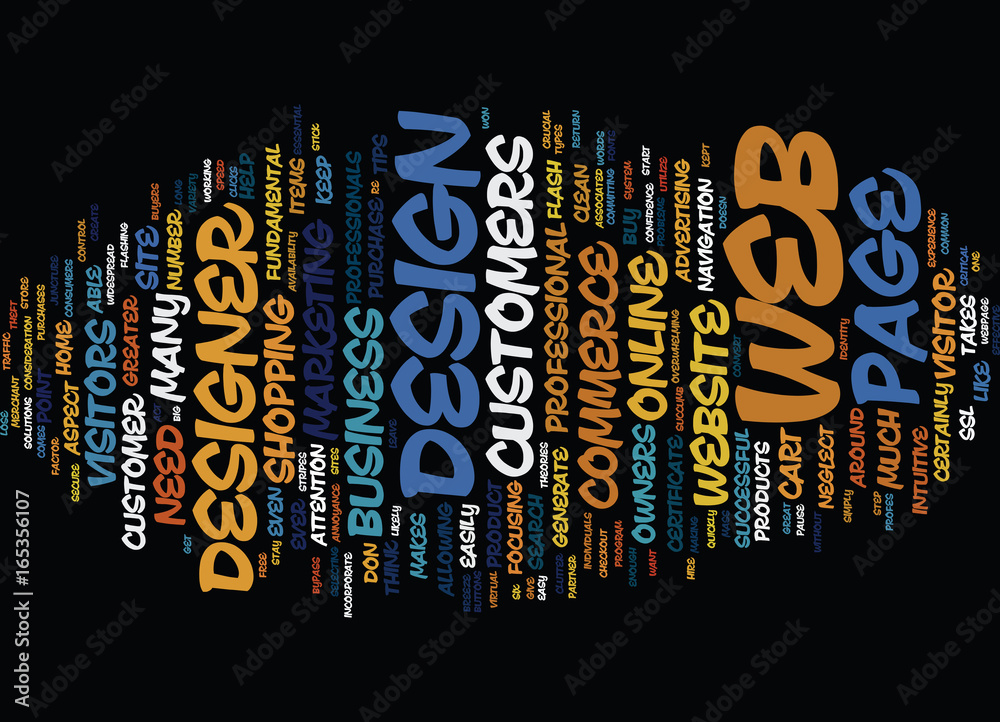 Vecteur Stock EFFECTIVE WEB PAGE DESIGN FOR E COMMERCE Text Background ...