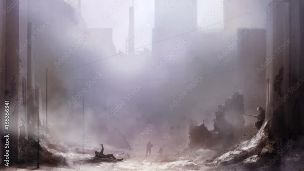 Stockvideo Illustration of a world war 2 daylight battle scene with ...