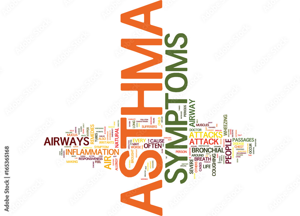 Poster ASTHMA AND ITS SYMPTOMS Text Background Word Cloud Concept ...