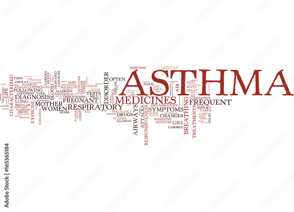 ASTHMA A RESPIRATORY DISORDER Text Background Word Cloud Concept Stock ...
