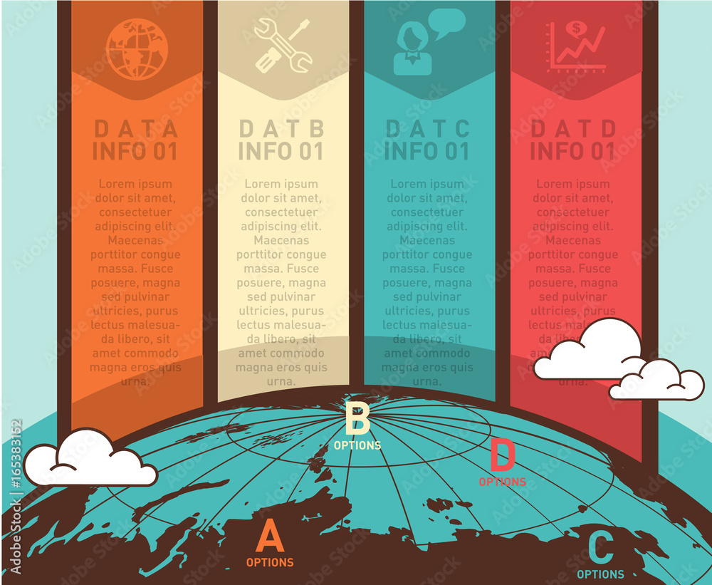 World map infographic vector design. Infographic design template, earth ...