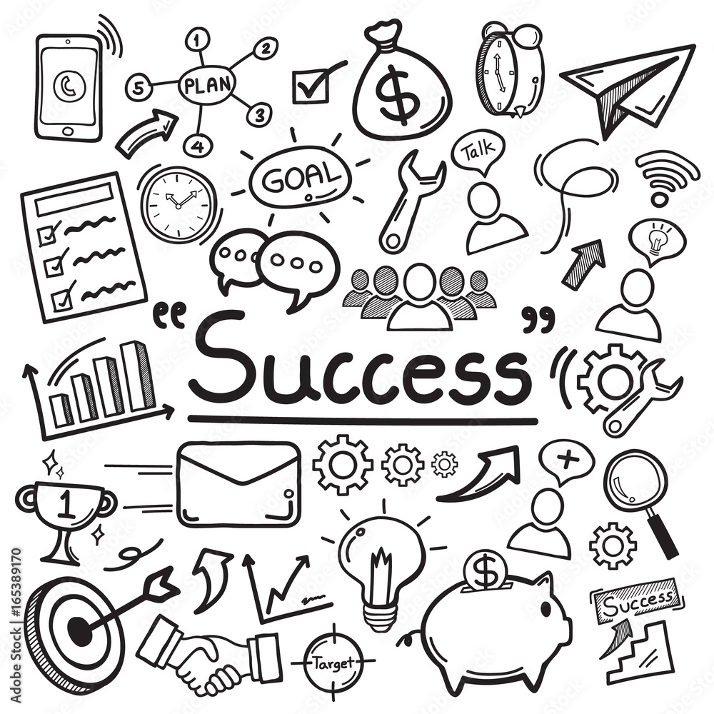 Doodle icon hand draw is a concept of a component that is geared ...