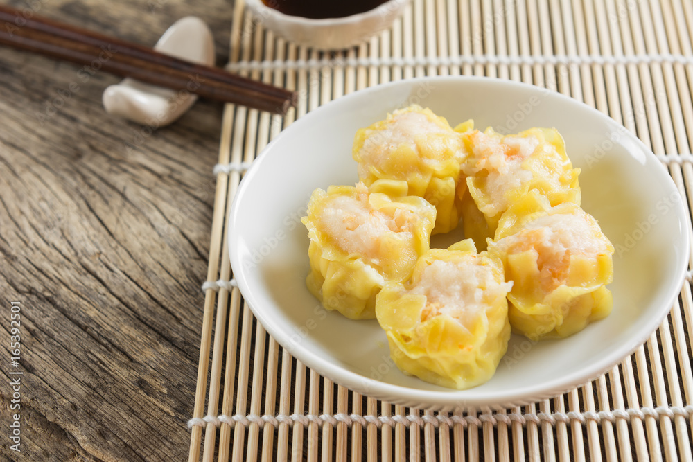 shrimp shumai-type of steamed dumpling, dim sum. popular chinese food ...