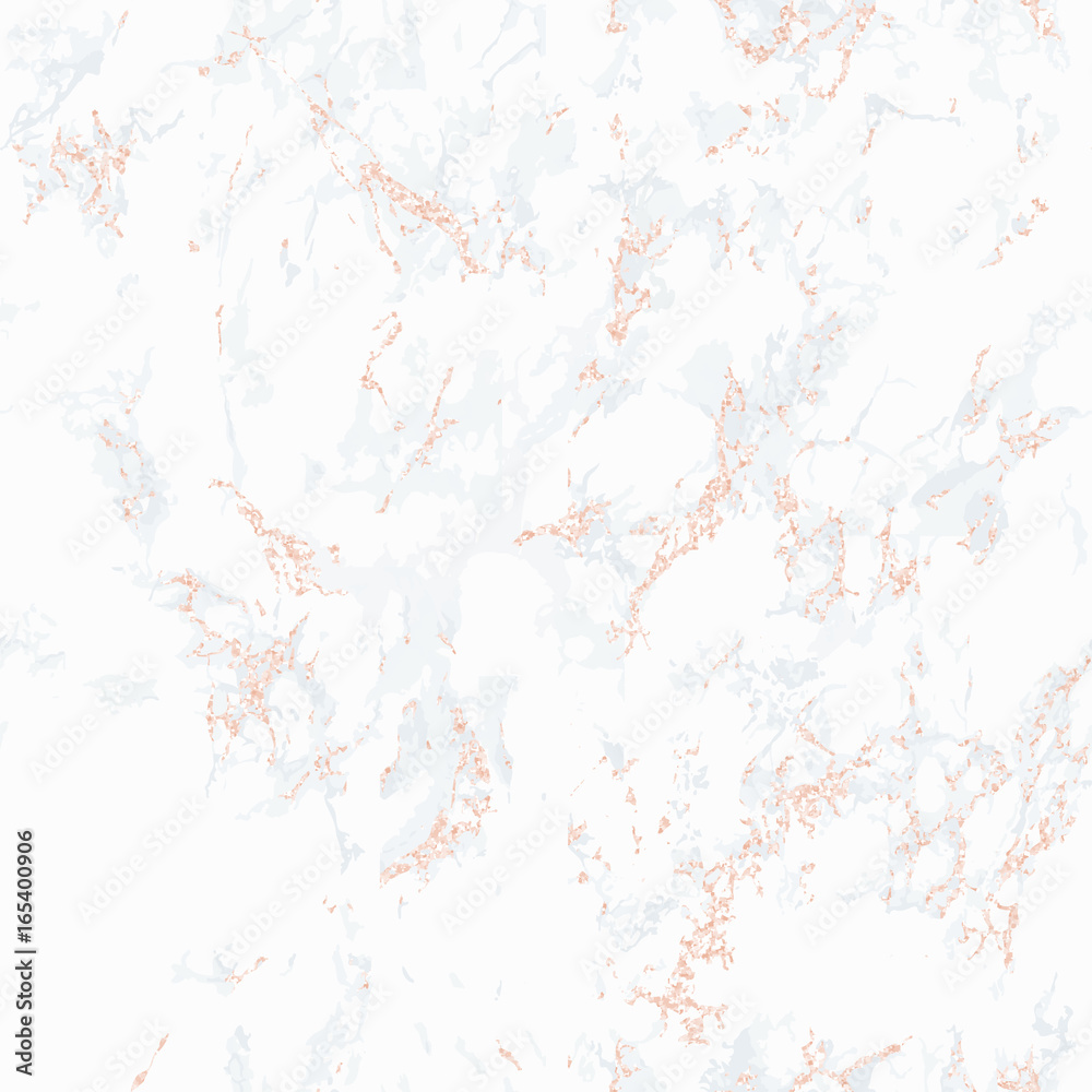 White marble texture with rose gold. Patina effect. Seamless pattern ...