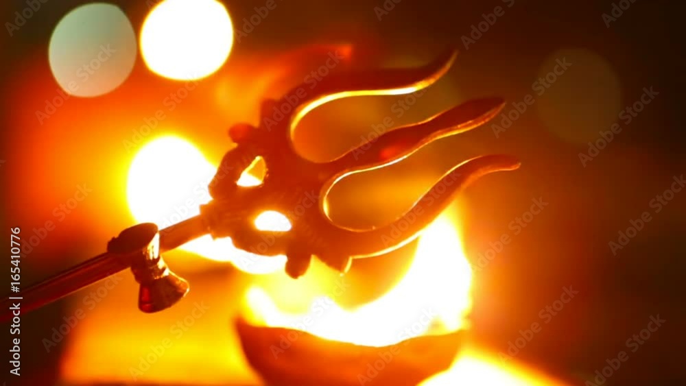 Trishul - a symbol of Hindu god Shiva. Trident is a Mahadeva symbol. Lord Shiva`s Trishul on ...