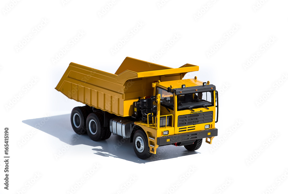 small wheeled track Tipper isolated on white background with shadow ...