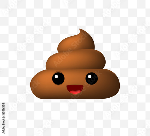 Poo Emoticon on Transparent Background. Isolated Vector Illustration ...