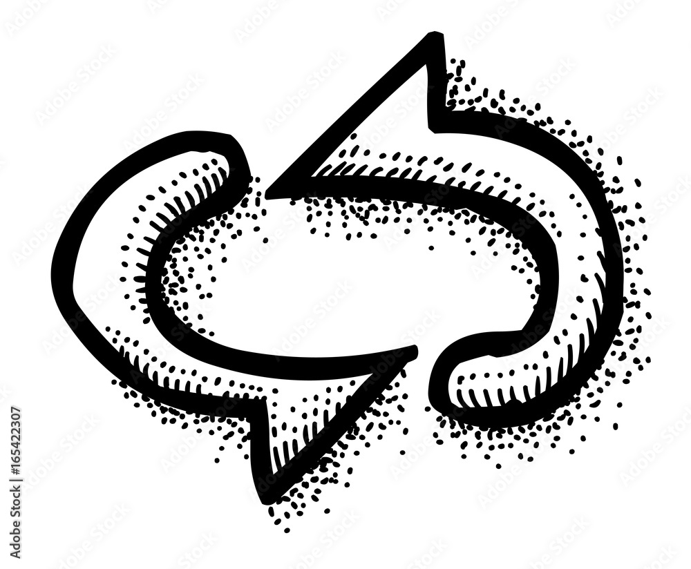 Cartoon image of Repeat Icon. An artistic freehand picture. Stock ...