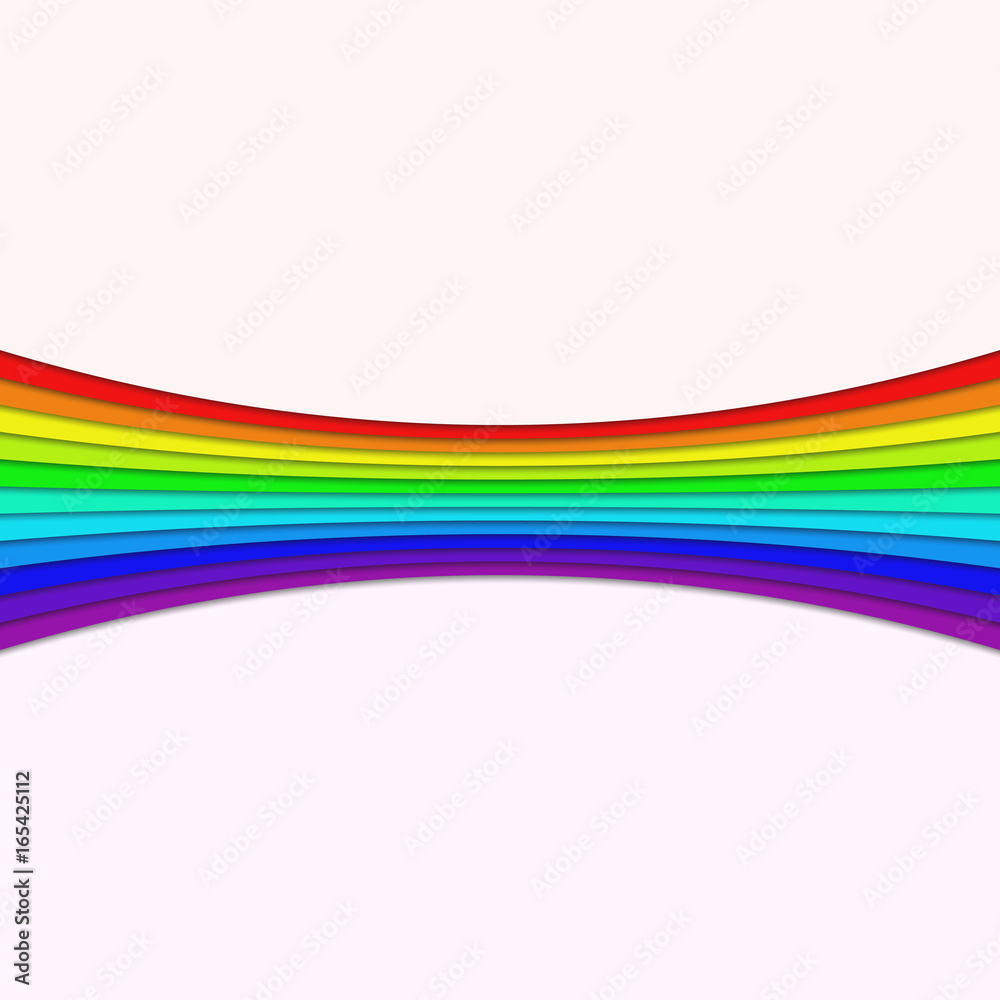 Rainbow color curved stripes - vector page separator design element ...