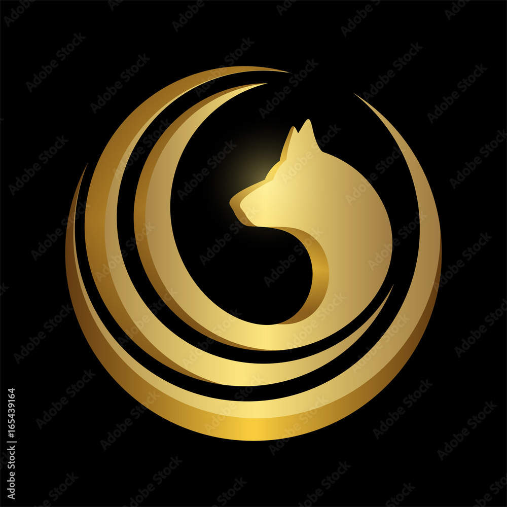 Vetor de abstract elegant and modern style gold dog logo icon isolated ...
