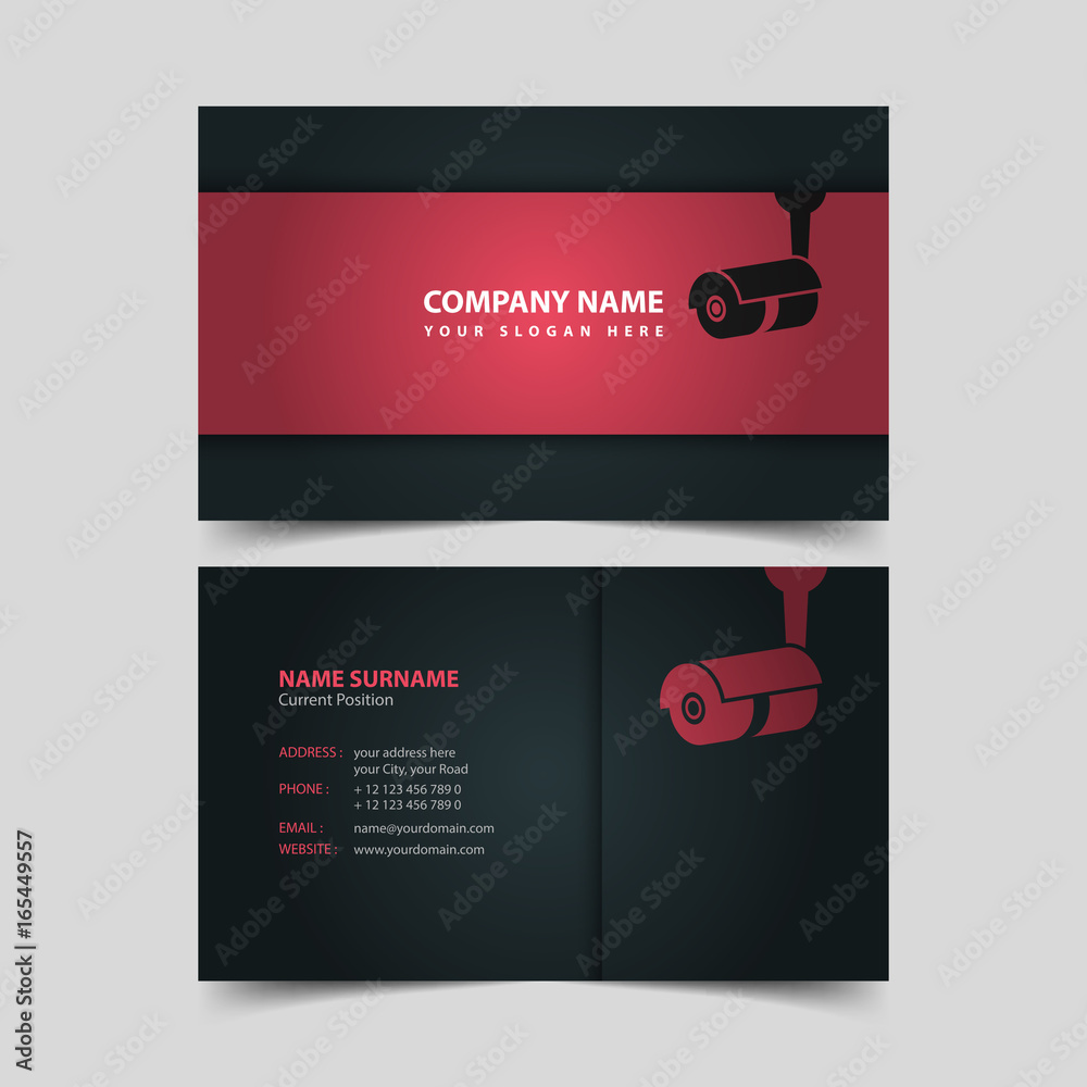 Security Video Surveillance Company Business Card Design Template ...