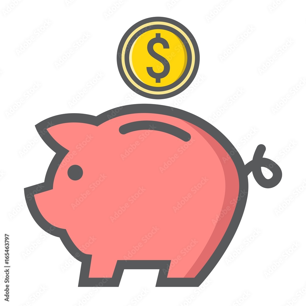 Piggy Bank Icon Vector