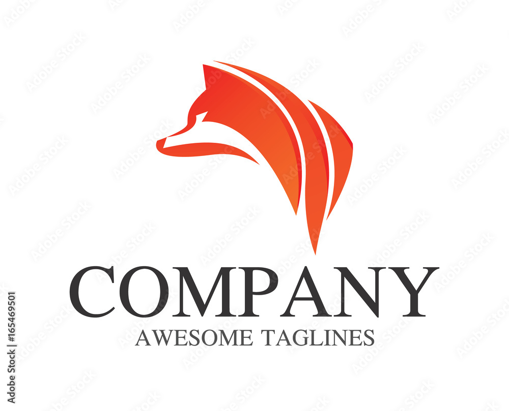 Red Fox Logo Symbol Design Template Flat Style Vector Stock Vector ...