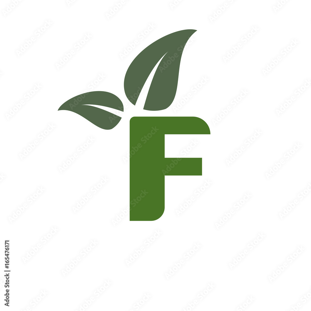 letter f leaf logo Stock Vector | Adobe Stock