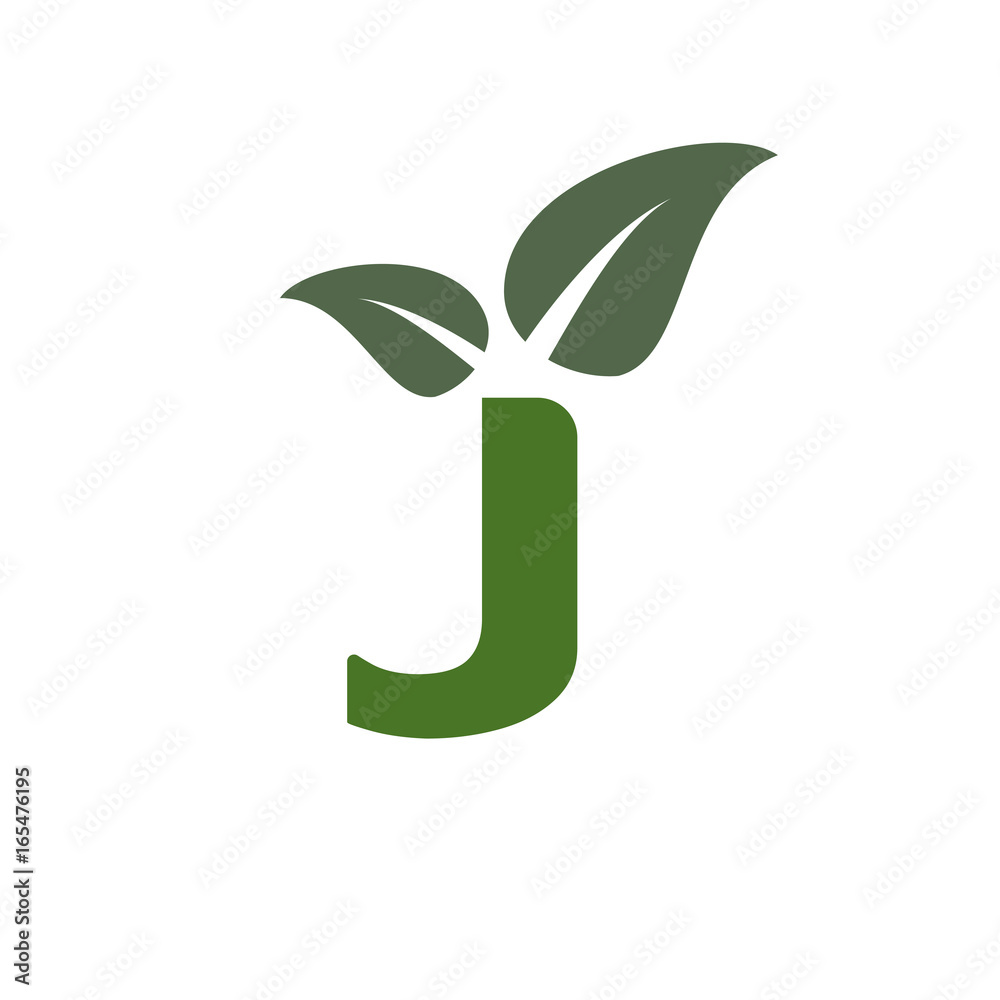 letter j leaf logo Stock Vector | Adobe Stock