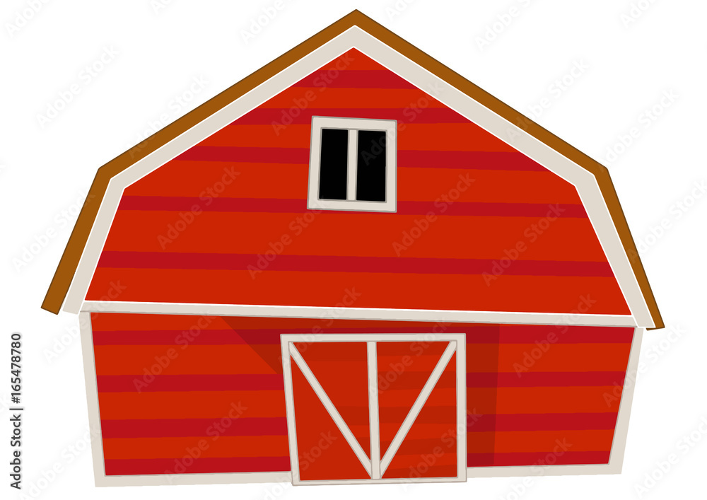 cartoon vector isolated farm house - barn / scene for children Stock ...