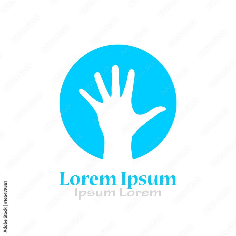 Open hand vector logo Stock-Vektorgrafik | Adobe Stock