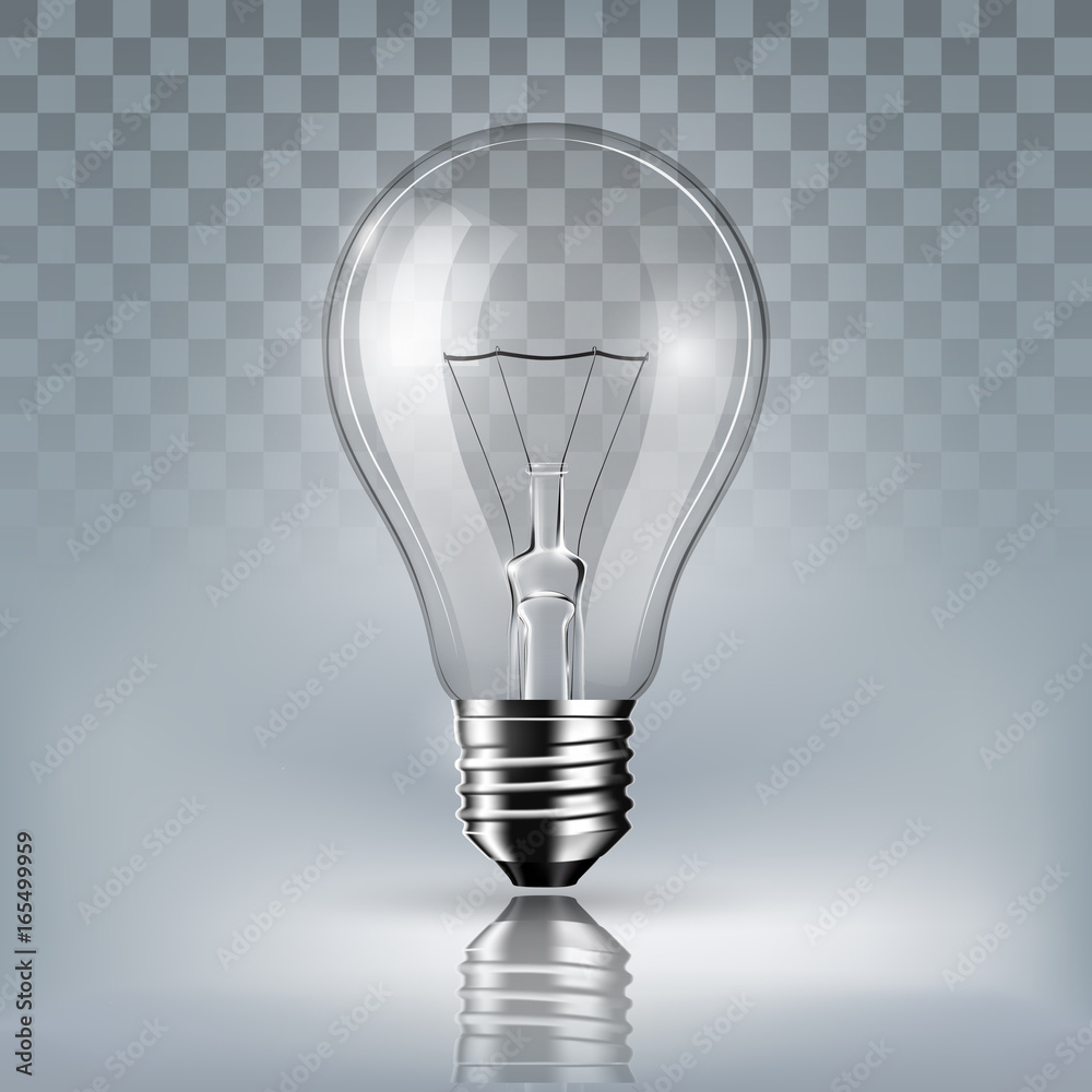 Light bulb and glowing light bulb on white background, transparent ...