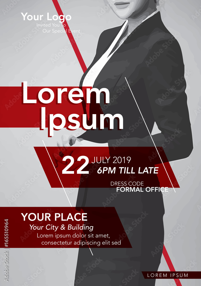 Formal Business Event Invitation Layout Design เวกเตอร์สต็อก | Adobe Stock