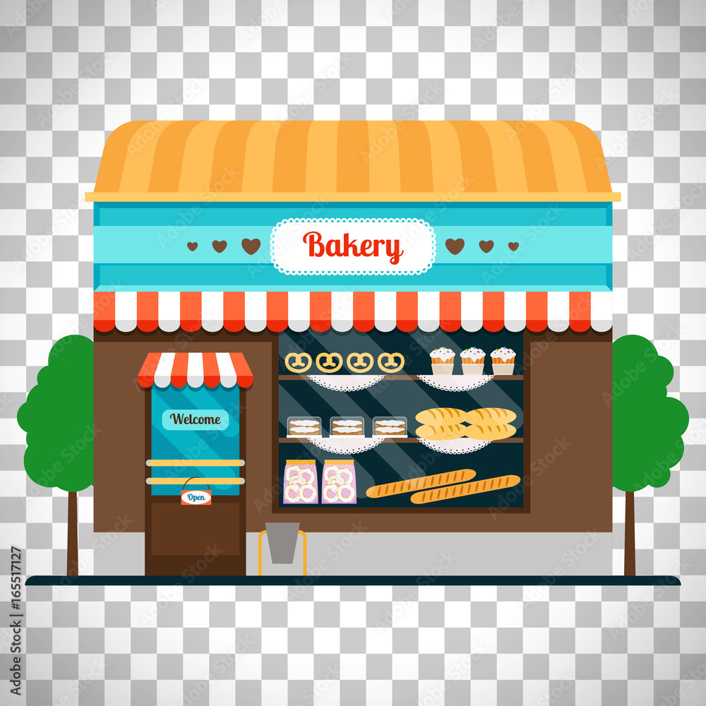 Bakery shop front on transparent background Stock Vector | Adobe Stock