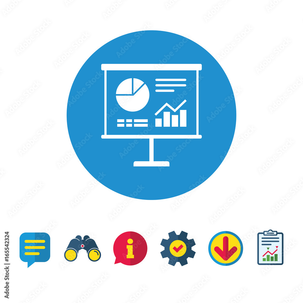 Presentation billboard sign icon. Scheme and Diagram symbol ...