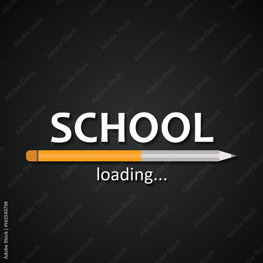 School loading bar with pencil - funny school pencil inscription ...