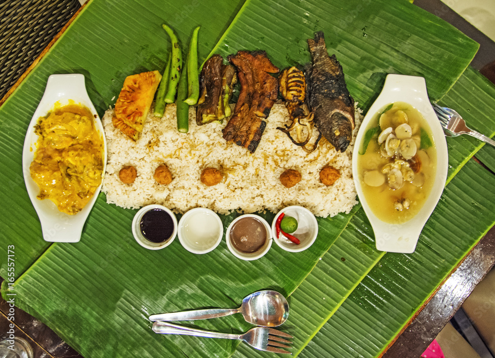 Authentic Filipino Style Seafood Boodle Fight Stock Photo | Adobe Stock