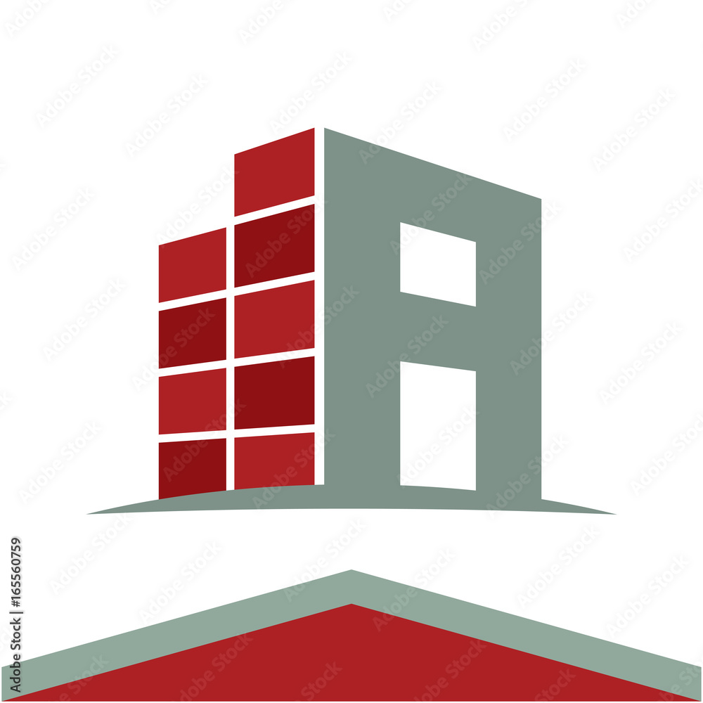 Icons for construction business logo with the initials letter A Stock ...