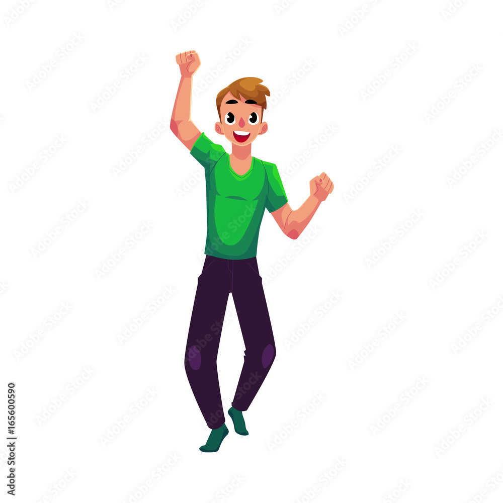 Animated Cheering Man