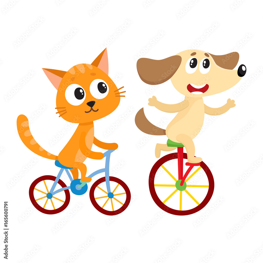 Dog Riding Bike Cartoon