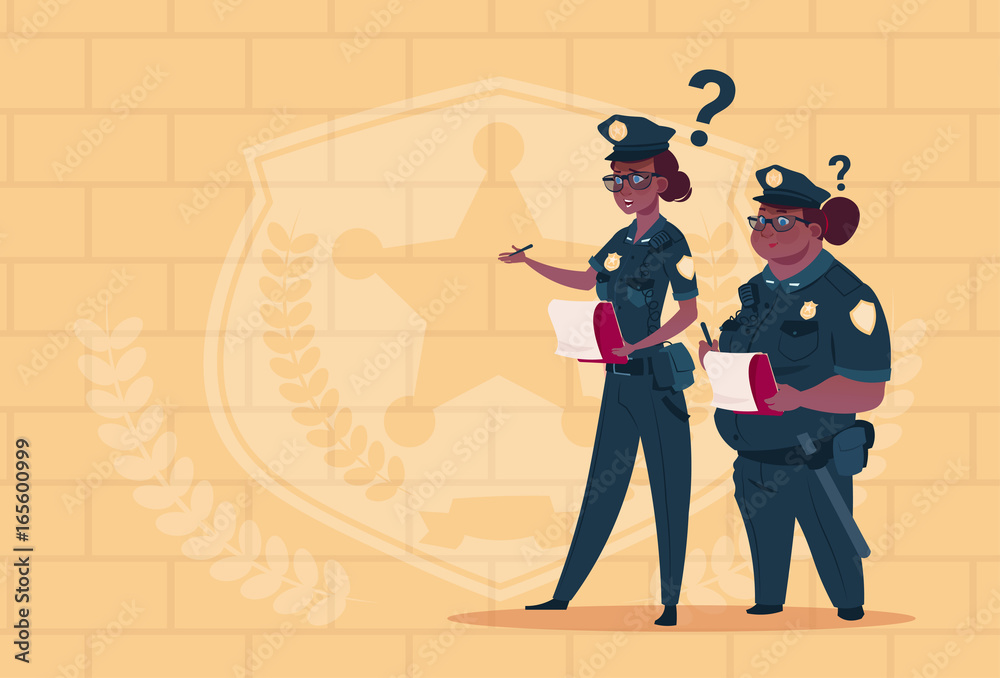 Two African American Police Women Holding Boxes With Office Staff Fired ...